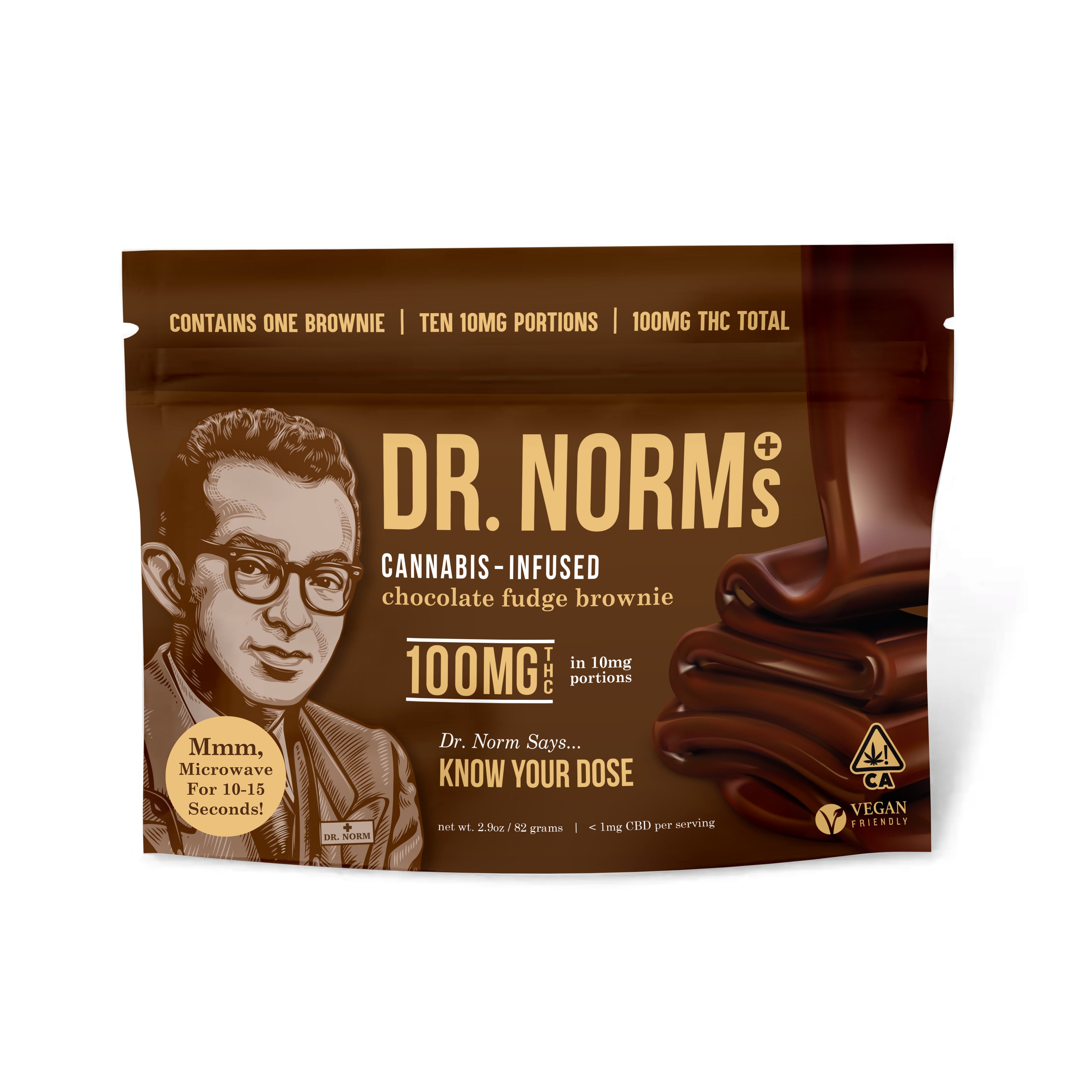 DR. NORM'S - Chocolate Fudge Vegan Brownie 100MG